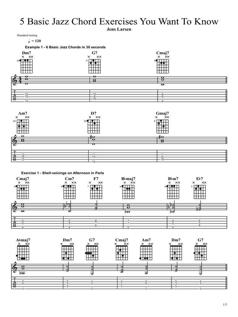 5 Basic Jazz Chord Exercises You Want To Know: Jens Larsen | PDF ...