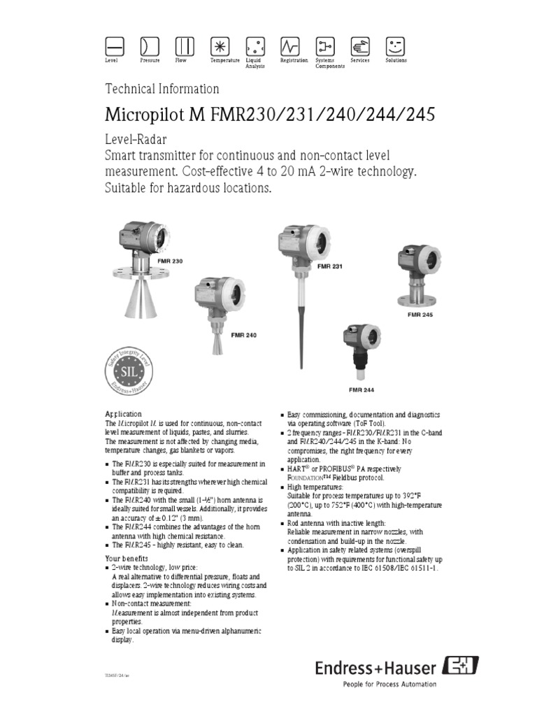 Micropilot M FMR230/231/240/244/245: Technical Information | PDF ...