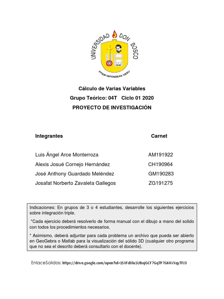 CVV Proyecto G04T | PDF | Integral | Cálculo