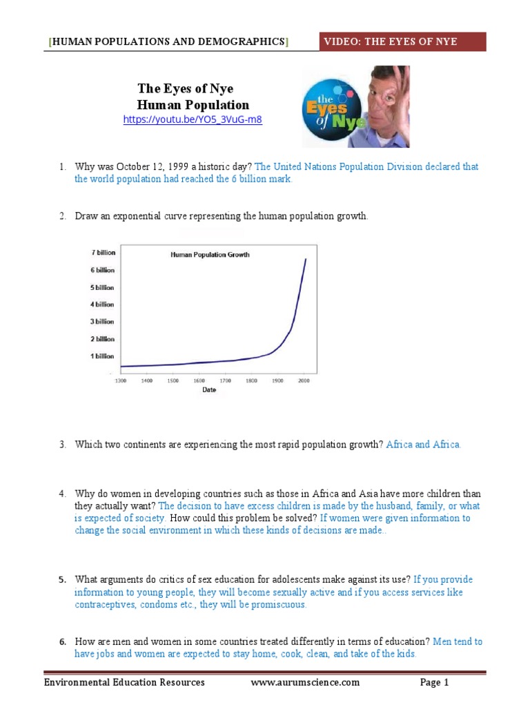 Eyes of Nye - Human Population | PDF | World Population | Population