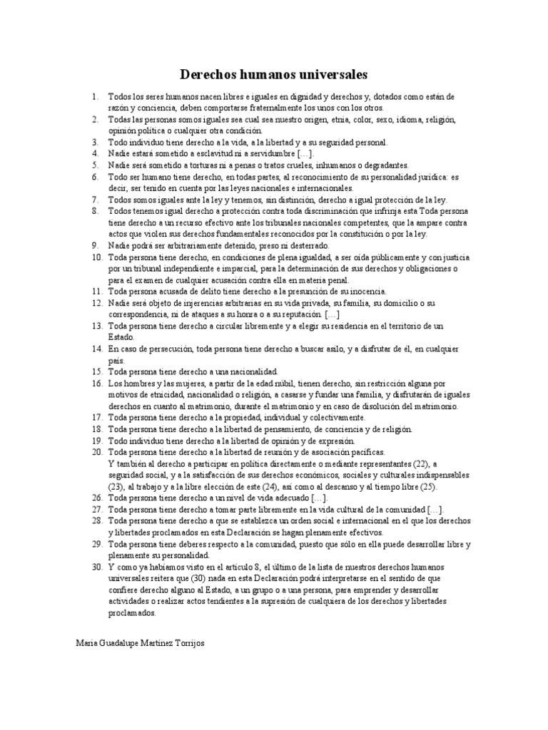 Derechos Humanos Universales Esenciales | PDF | Libertad de expresión ...