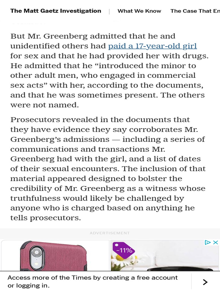 Joel Greenberg, Former Matt Gaetz Confidant, Pleads Guilty | PDF