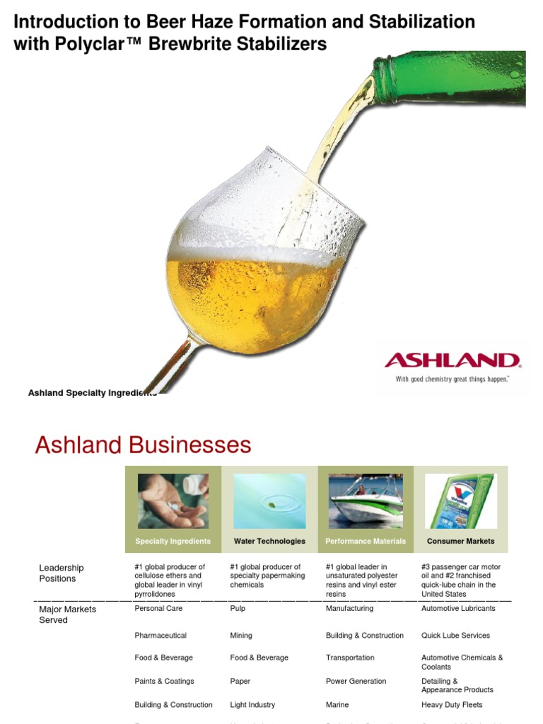 Polyclar Brewbrite Presentation | PDF | Brewing | Brewery