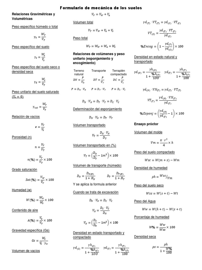 Relaciones Gravimetricas y Volumetricas | PDF | Densidad | Física