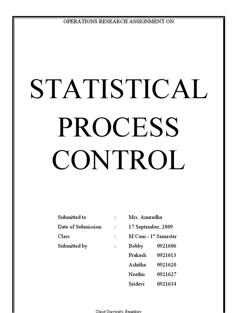 Operations Research: Statistical Process Control | PDF