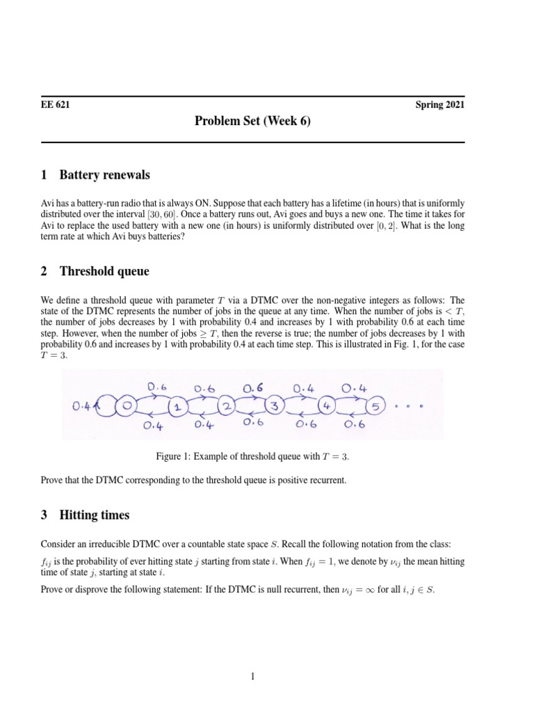 Problem Set (Week 6) : Ij Ij Ij | PDF | Markov Chain | Analysis