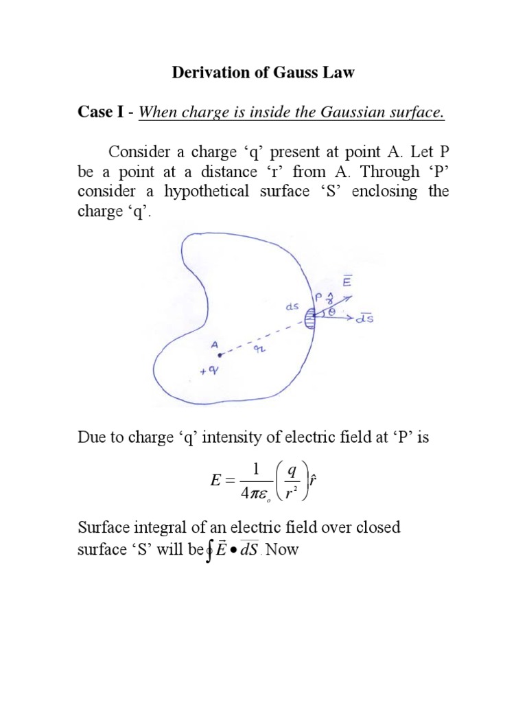Proof of Gauss Law | PDF | Teaching Mathematics | Electromagnetism