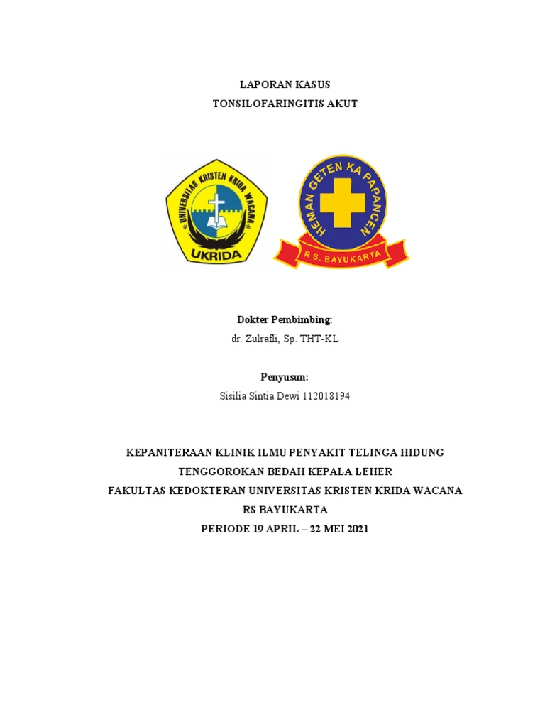 Laporan Kasus Tonsilofaringitis Akut | PDF