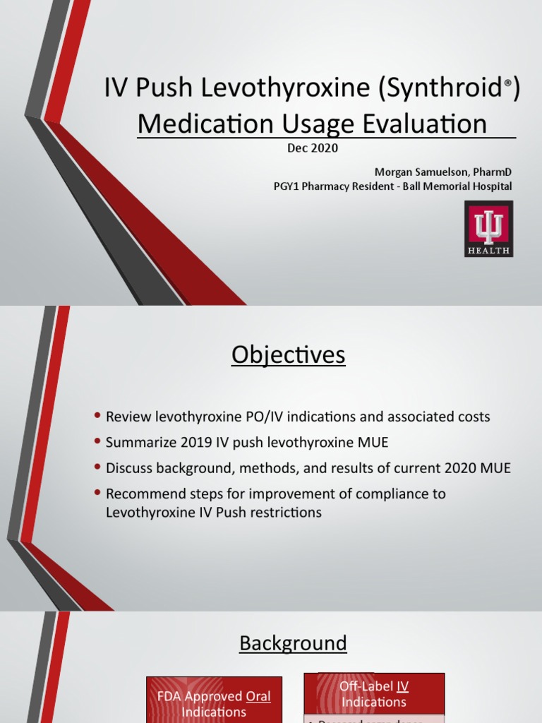 IV Push Levothyroxine Mue Final | PDF | Health Care | Clinical Medicine
