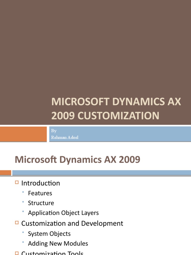 Ax 2009 Development Introduction | PDF | Computing | Software Engineering