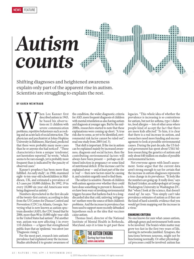 Weintraub Autism Count 2011 | PDF | Autism | Mental Disorder