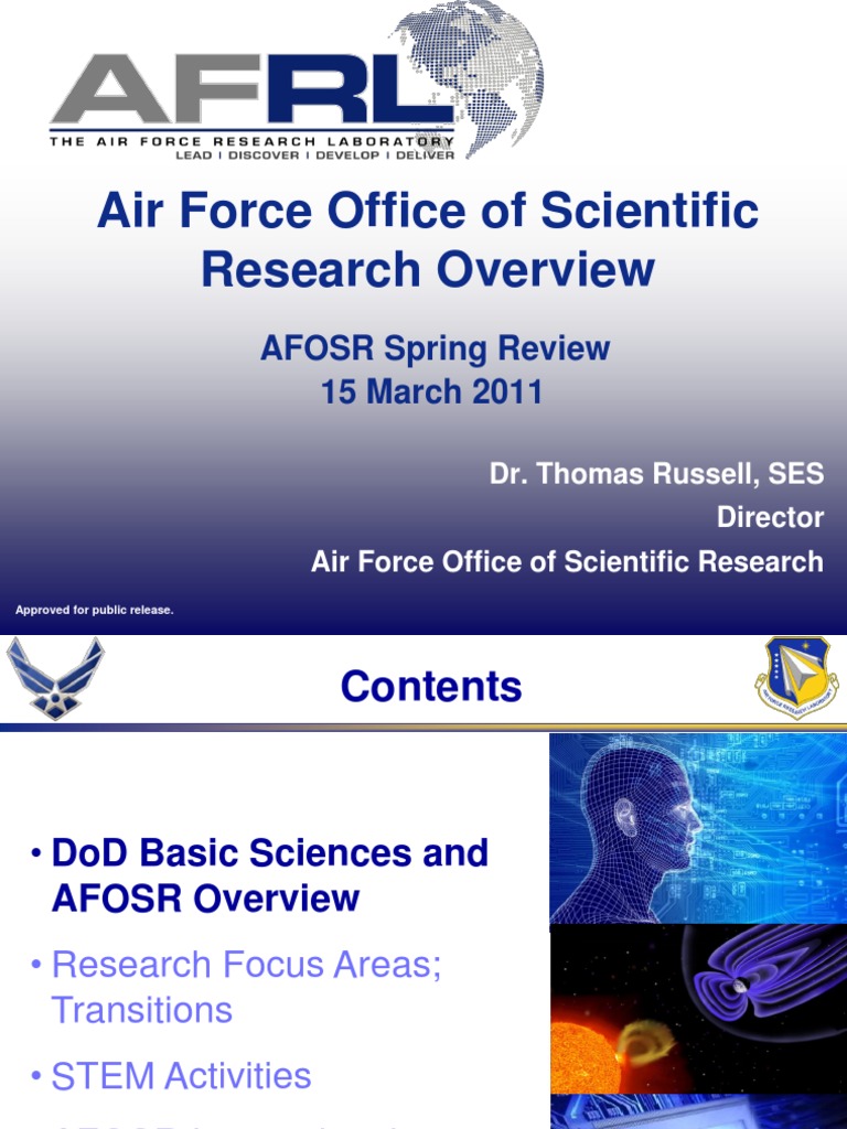 Air Force Office of Scientific Research Overview: AFOSR Spring Review ...