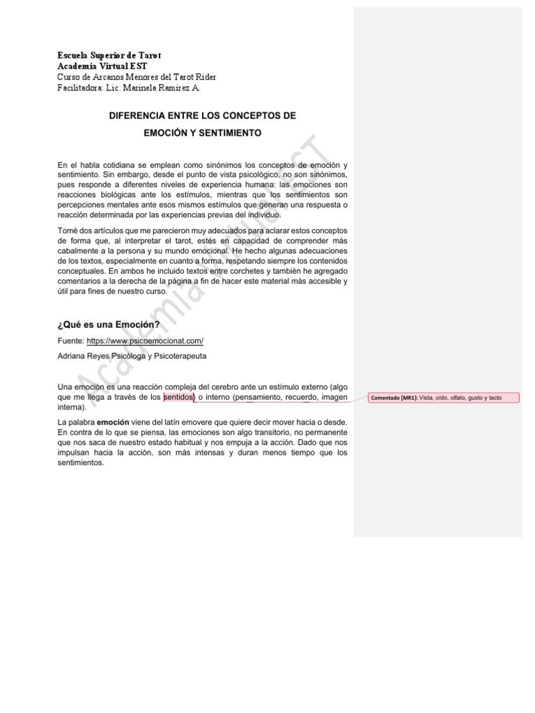 Diferencia Entre Emociones y Sentimientos | PDF | Las emociones | Felicidad