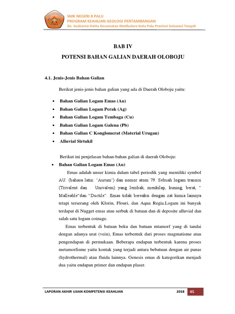 Potensi Bahan Galian Oloboju | PDF