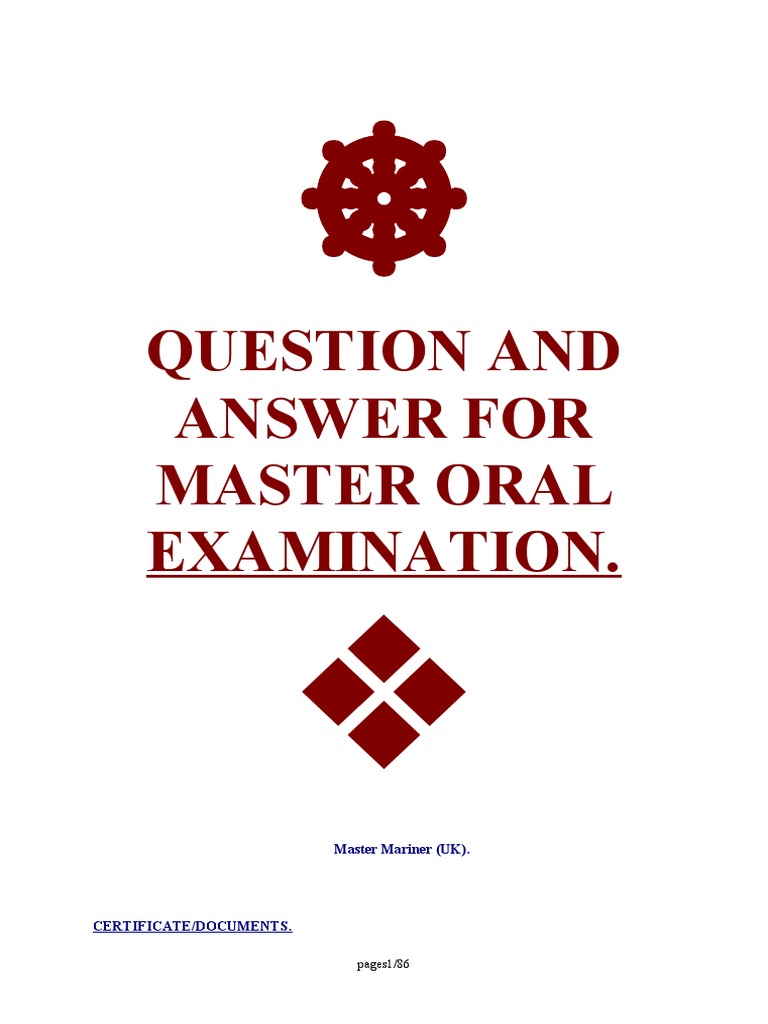 Master Oral Exam Q&A Guide | PDF | Marine Salvage | Search And Rescue
