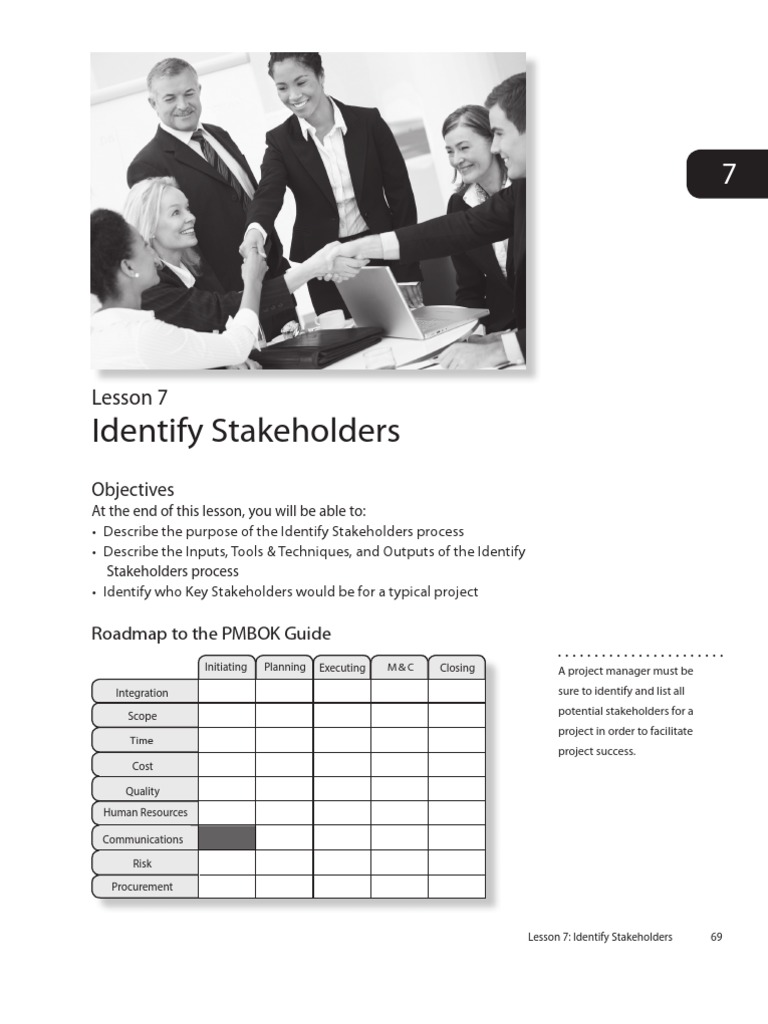Lesson 7 Identify Stakeholders | PDF | Stakeholder (Corporate) | Employment
