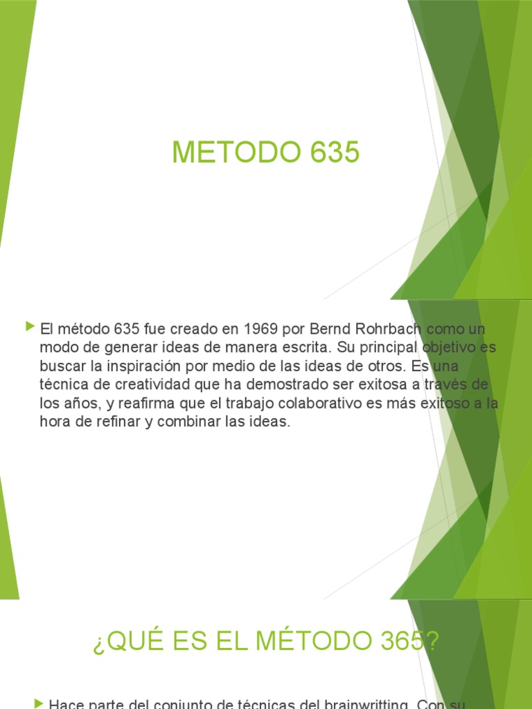 Metodo 635 | PDF | Lluvia de ideas | Cognición