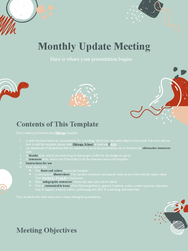 Monthly Update Meeting by Slidesgo | PDF | Planets | Mercury (Planet)