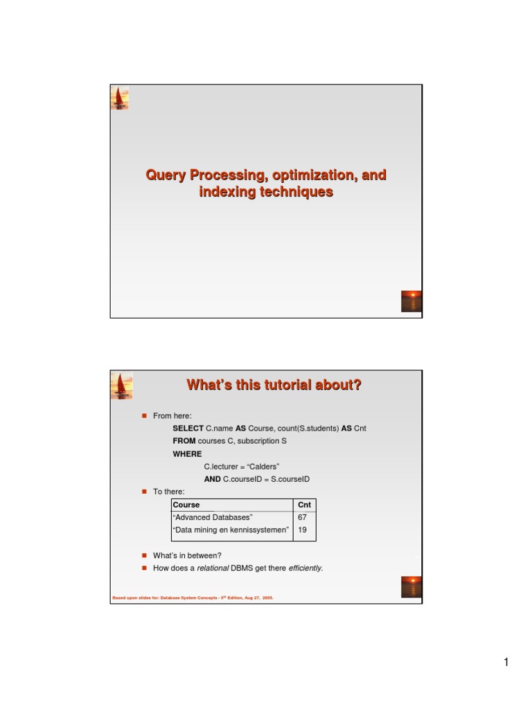 Query Processing, Optimization, and Indexing Techniques | PDF | Database Index | Computer Data
