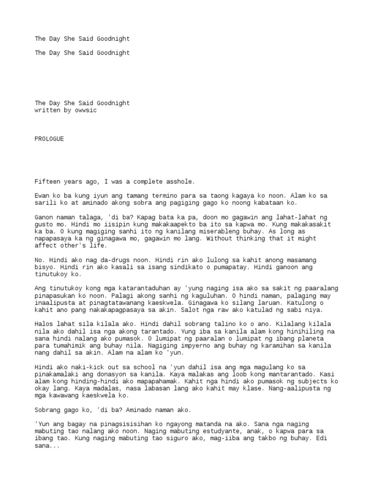 OwwSic - The Day She Said Goodbye | PDF