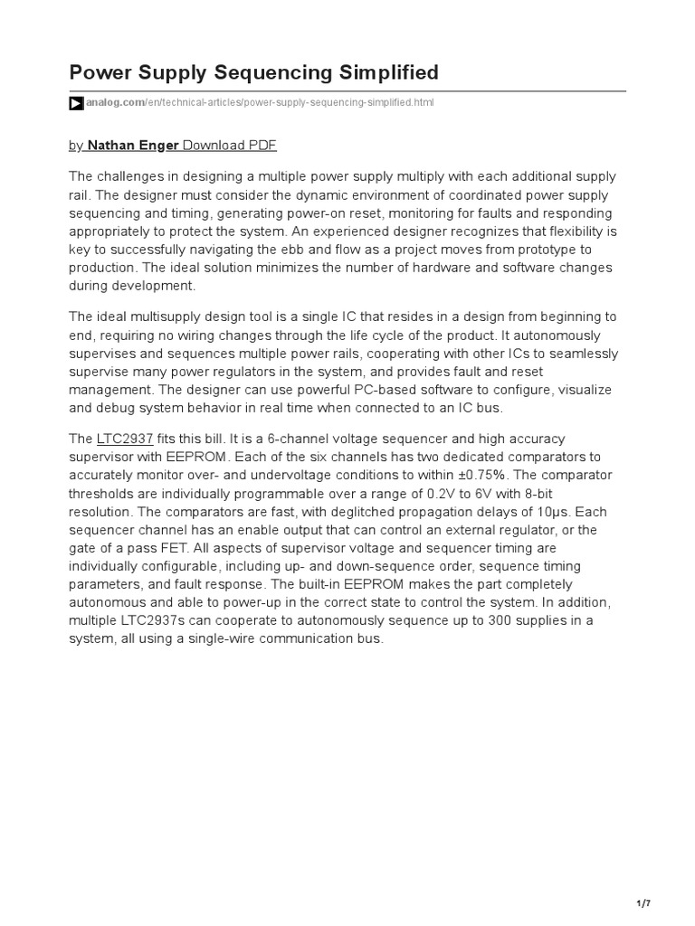 Power Supply Sequencing Simplified | PDF | Power Supply | Graphical ...