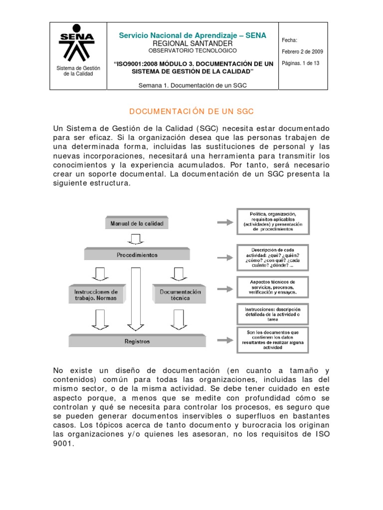 Documentacion de Un SGC | PDF | Gestión de la calidad | Calidad (comercial)