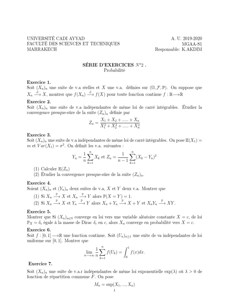 TD2 | PDF | Variable aléatoire à densité | Mesure (mathématiques)