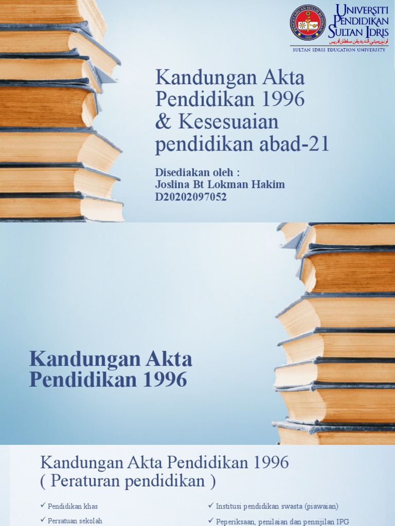 Kandungan Akta Pendidikan 1996 & Kesesuaian Pendidikan Abad 21 | PDF