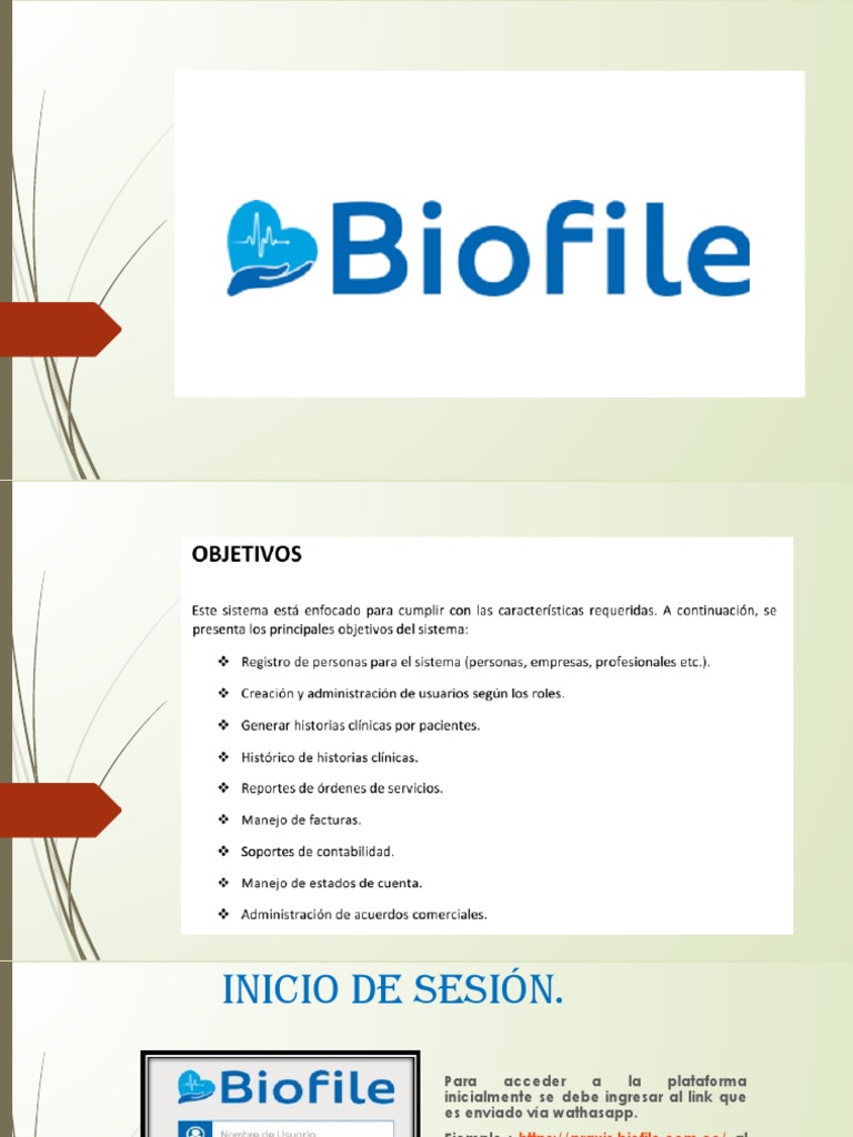 Presentacion Biofile Enfermeria | PDF | Seguridad | Informática