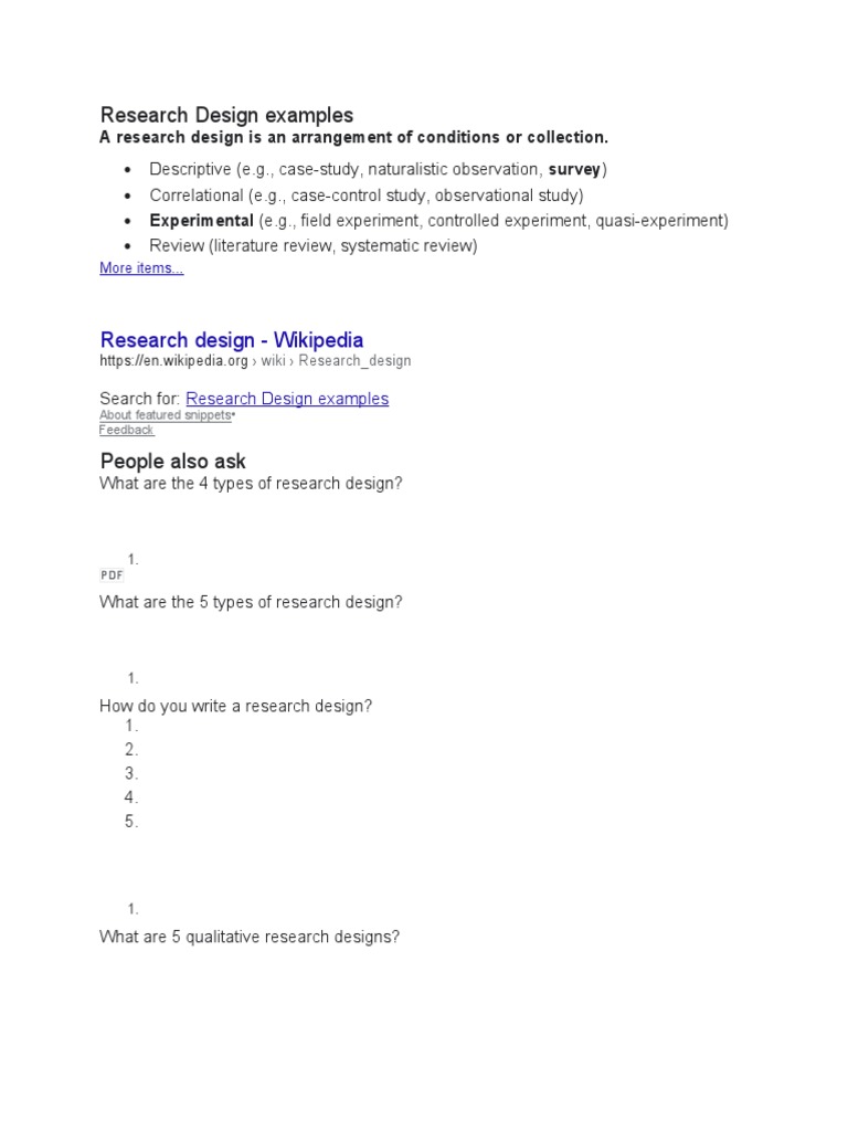Research Design Examples | PDF | Research Design | Survey Methodology