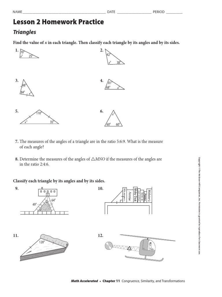 Lesson 2 Homework Practice: Triangles | PDF