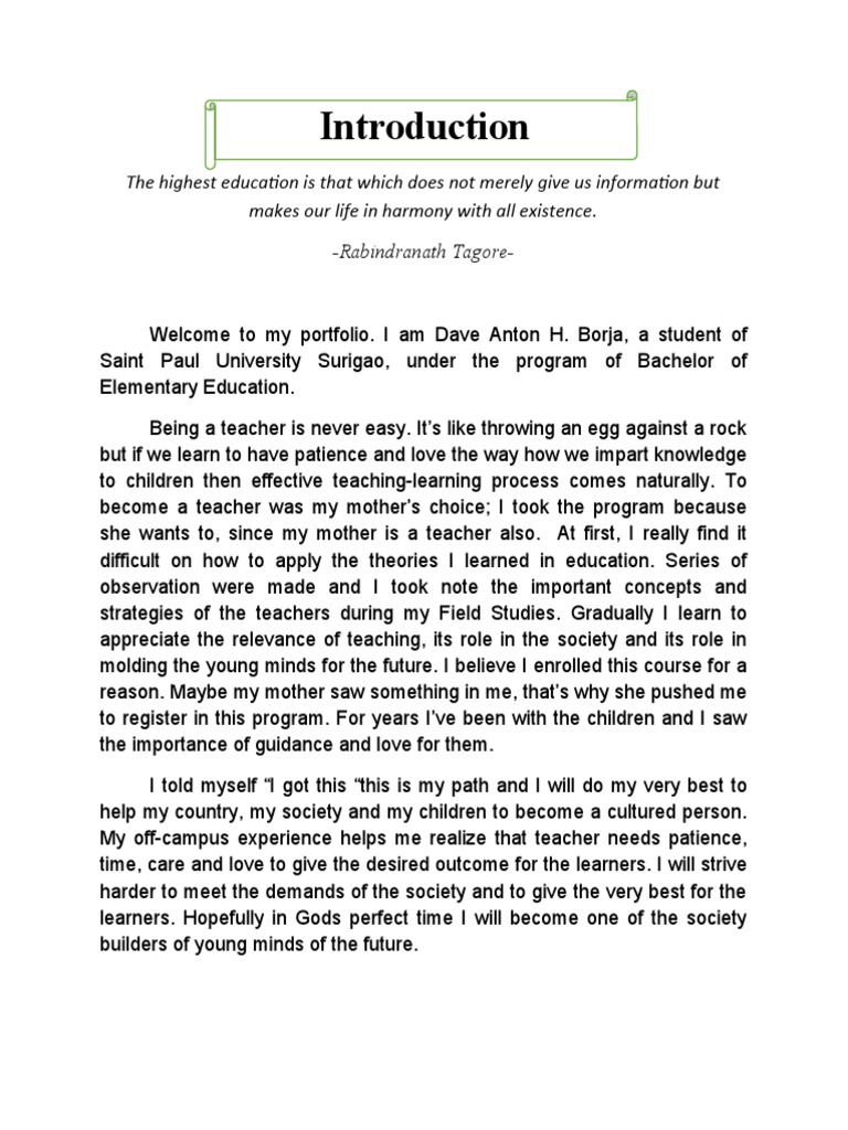 Final Practice Teaching Portfolio | PDF | Teachers | Learning