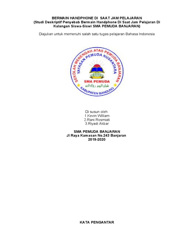 Bermain Handphone Di Saat Jam Pelajaran | PDF