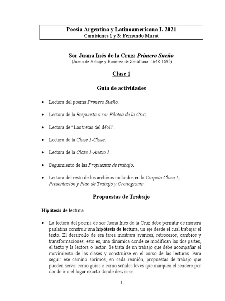 4.clase 1. Sor Juana 1. Guía de Actividades y Propuestas de Trabajo ...
