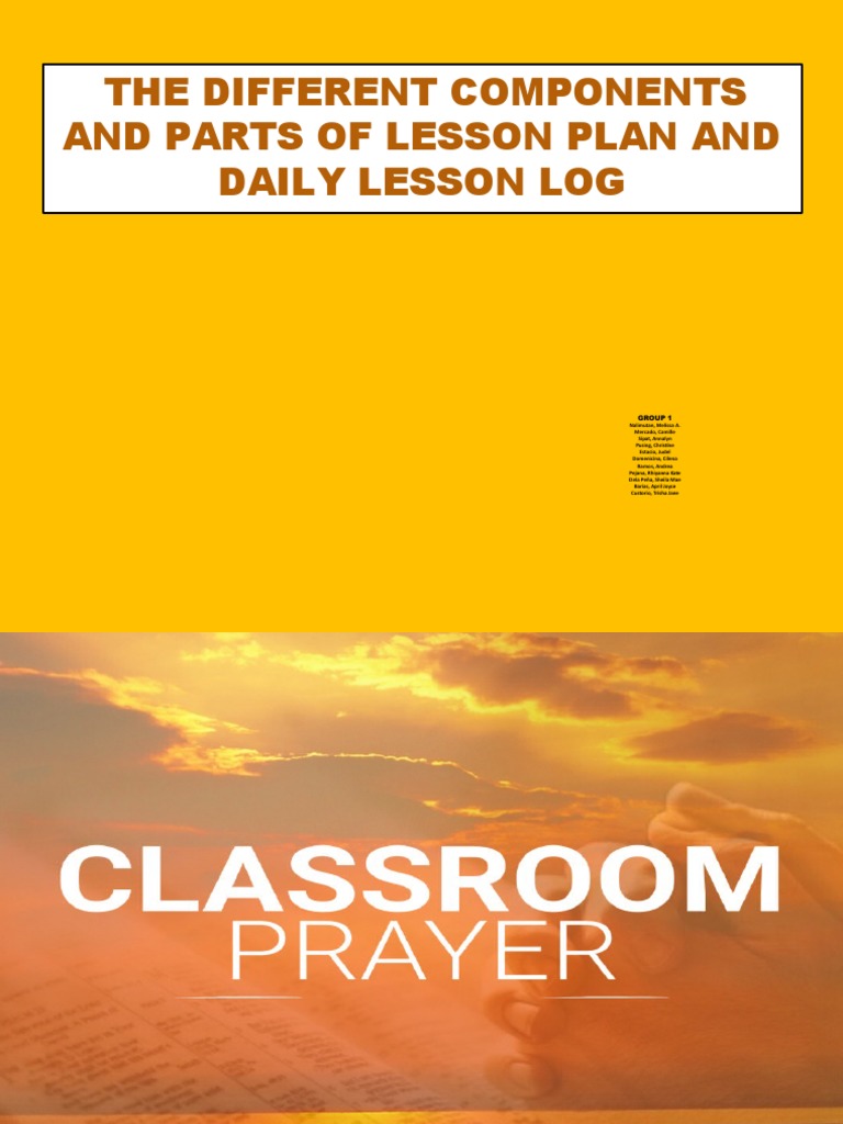 The Different Components and Parts of Daily Lesson Plan and Daily ...