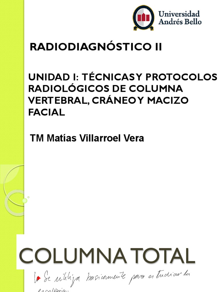 Presentacion Columna Total | PDF | La columna vertebral | Anatomía