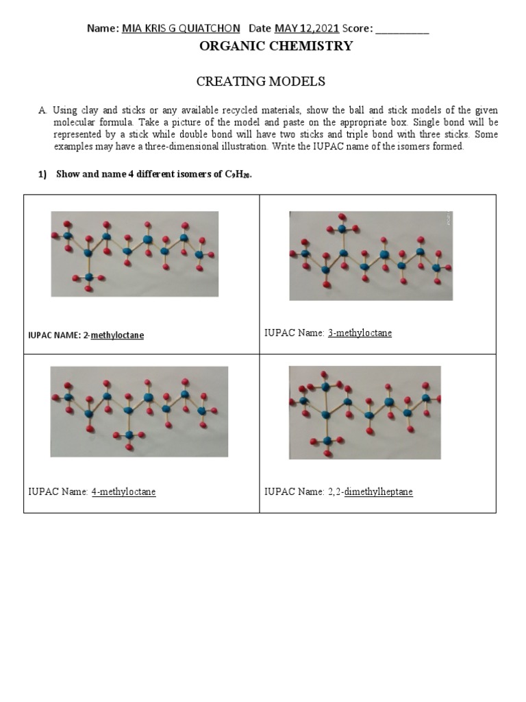 Creating Models: Organic Chemistry | PDF