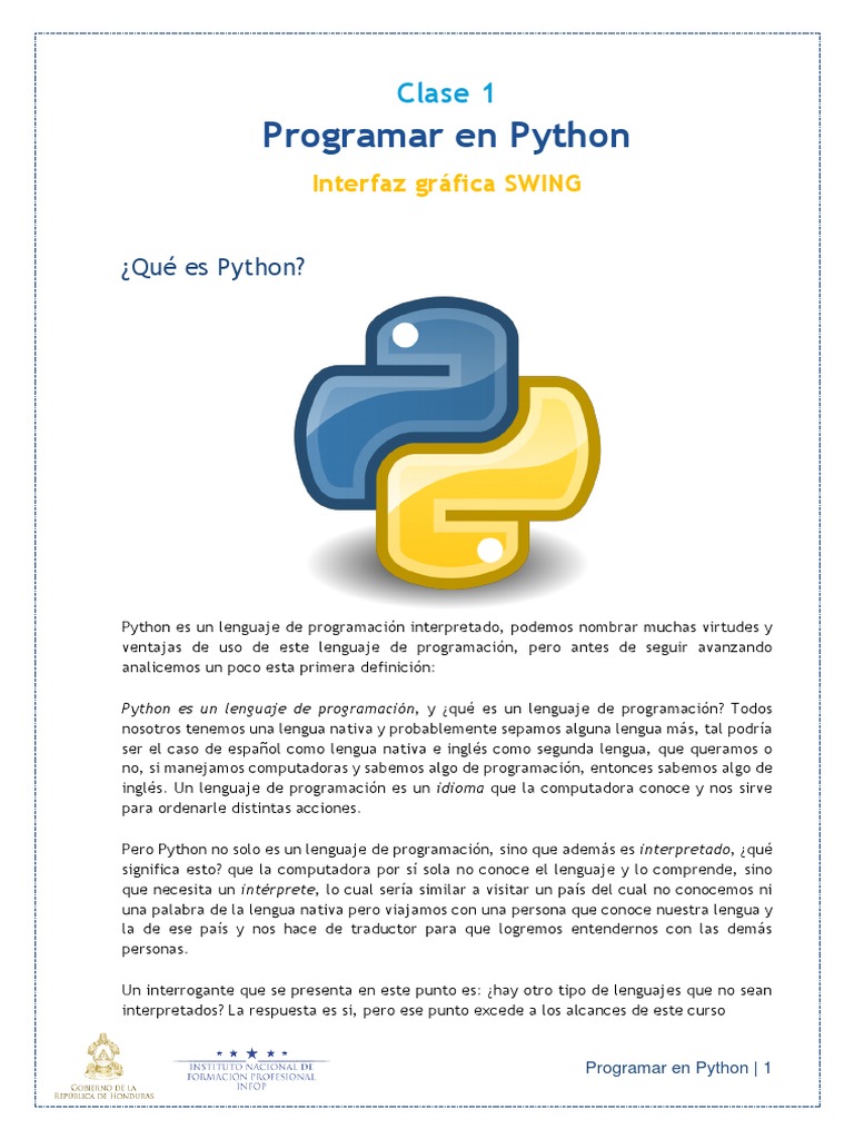 Clase 1 - Qué Es Python | PDF | Lenguaje de programación | Python ...