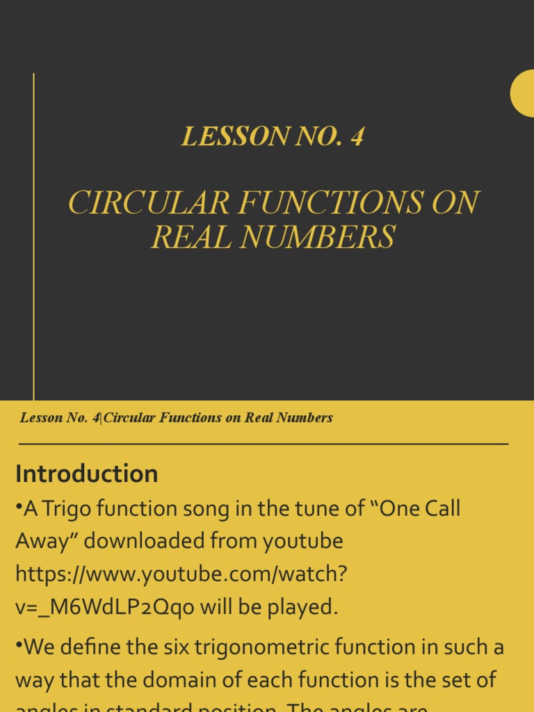 Circular Functions in Real Numbers | PDF | Trigonometric Functions | Angle
