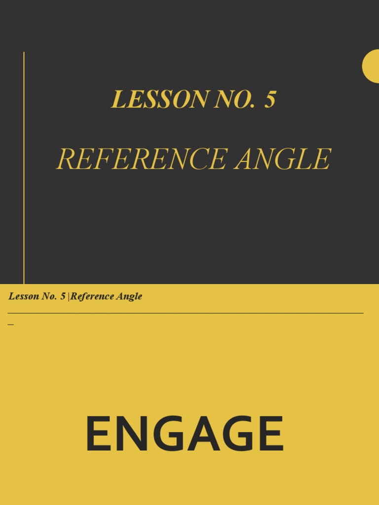 Final Lesson No 5 Reference Angle Pdf Trigonometric Functions Sine