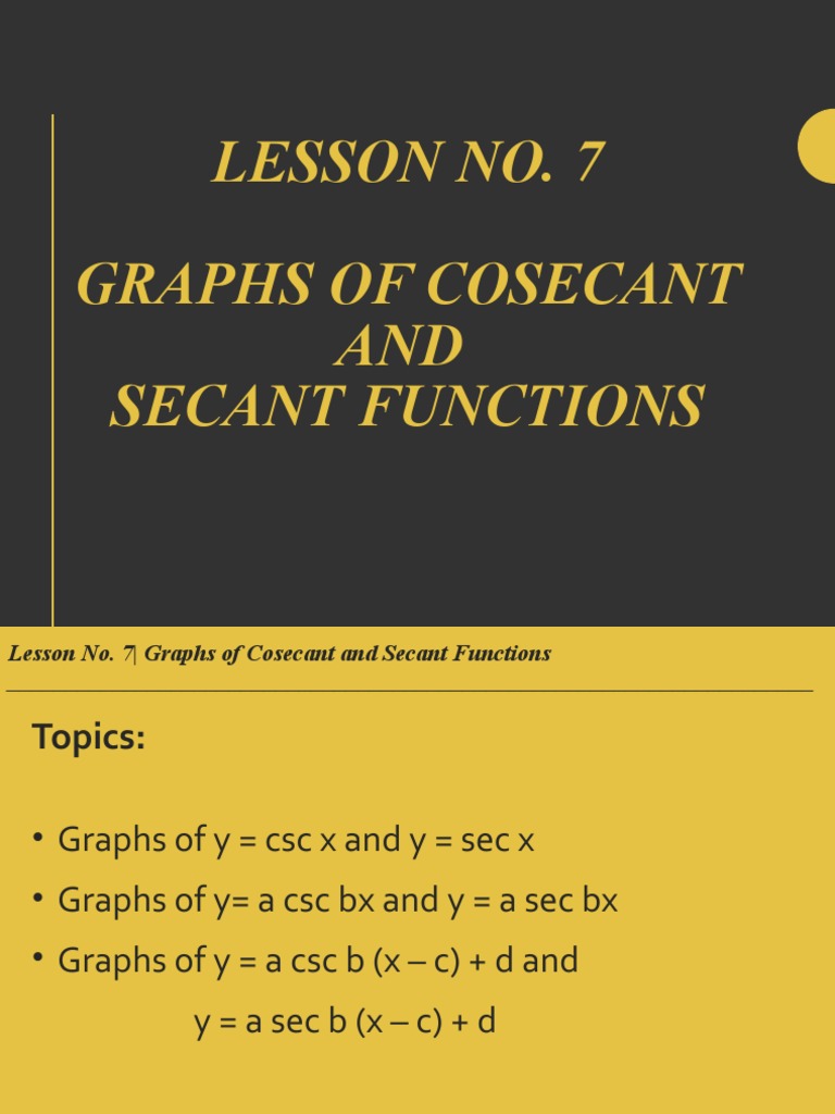 Cosecant and Secant Graphs Overview | PDF | Trigonometric Functions ...