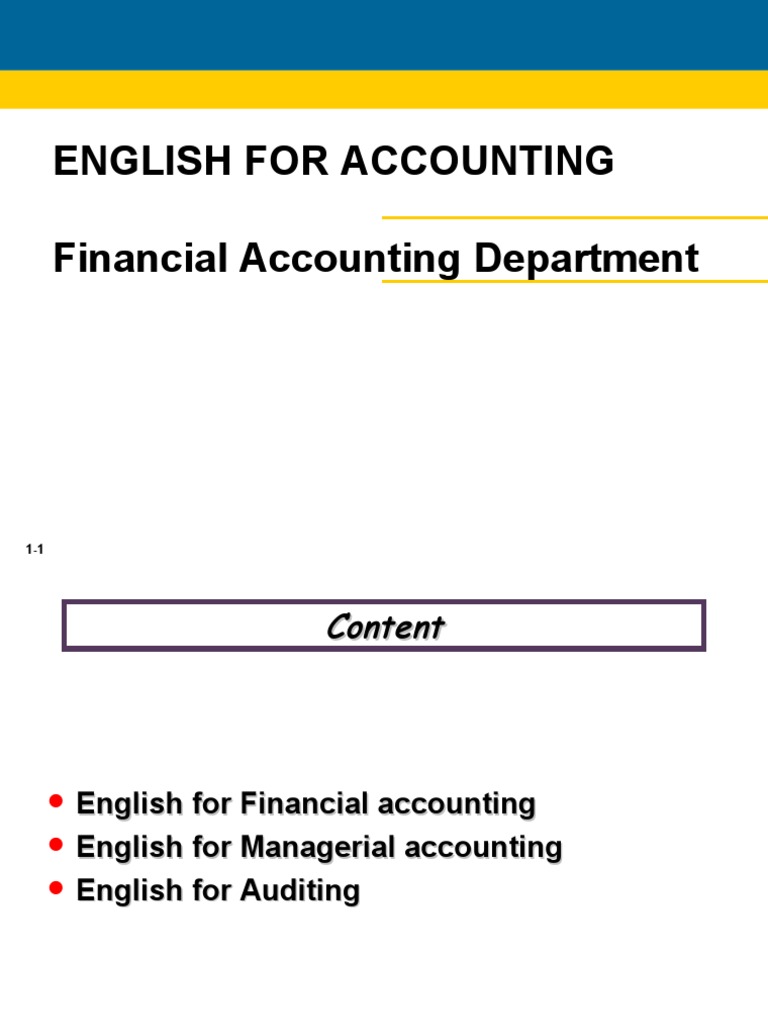 English for Financial Accounting Guide | PDF | Debits And Credits ...