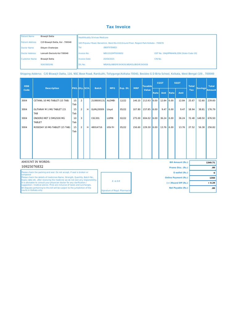 Pharma 2 | PDF | Invoice | Payments