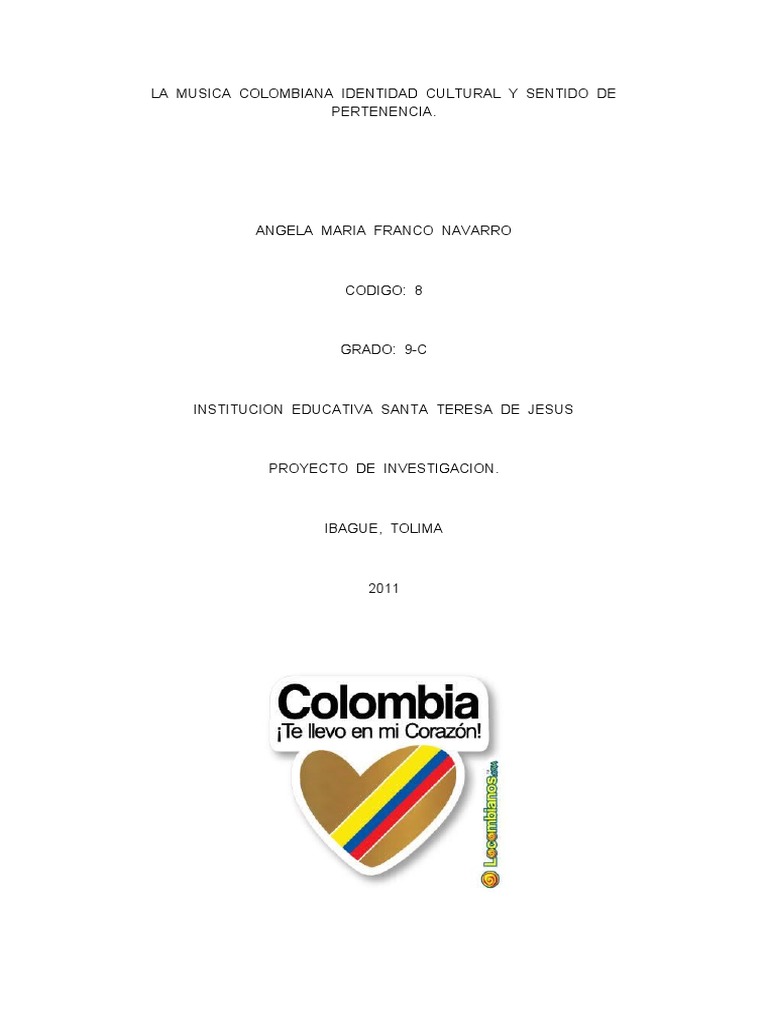 Música Colombiana: Identidad Cultural | PDF | Colombia