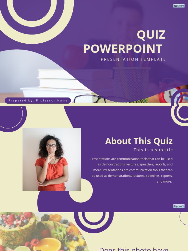 Interactive Quiz PowerPoint Template | PDF