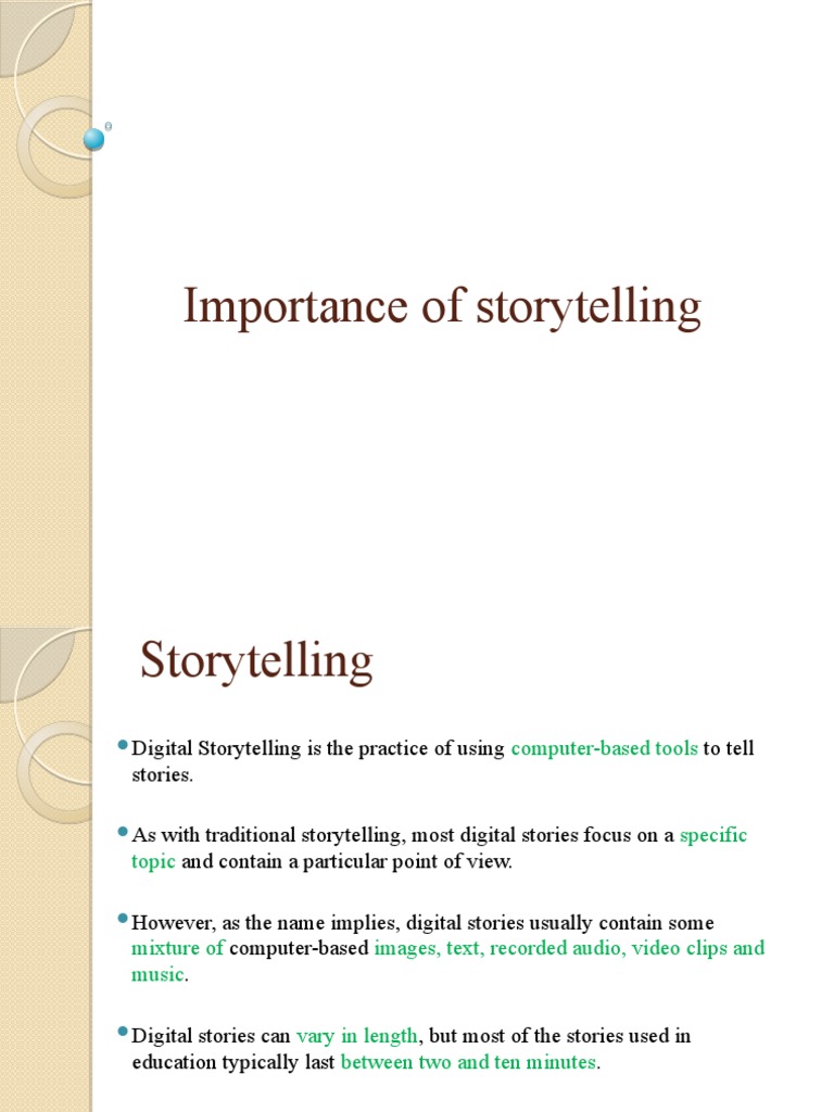 2 Importance of Storytelling | PDF | Storytelling | Human Nature