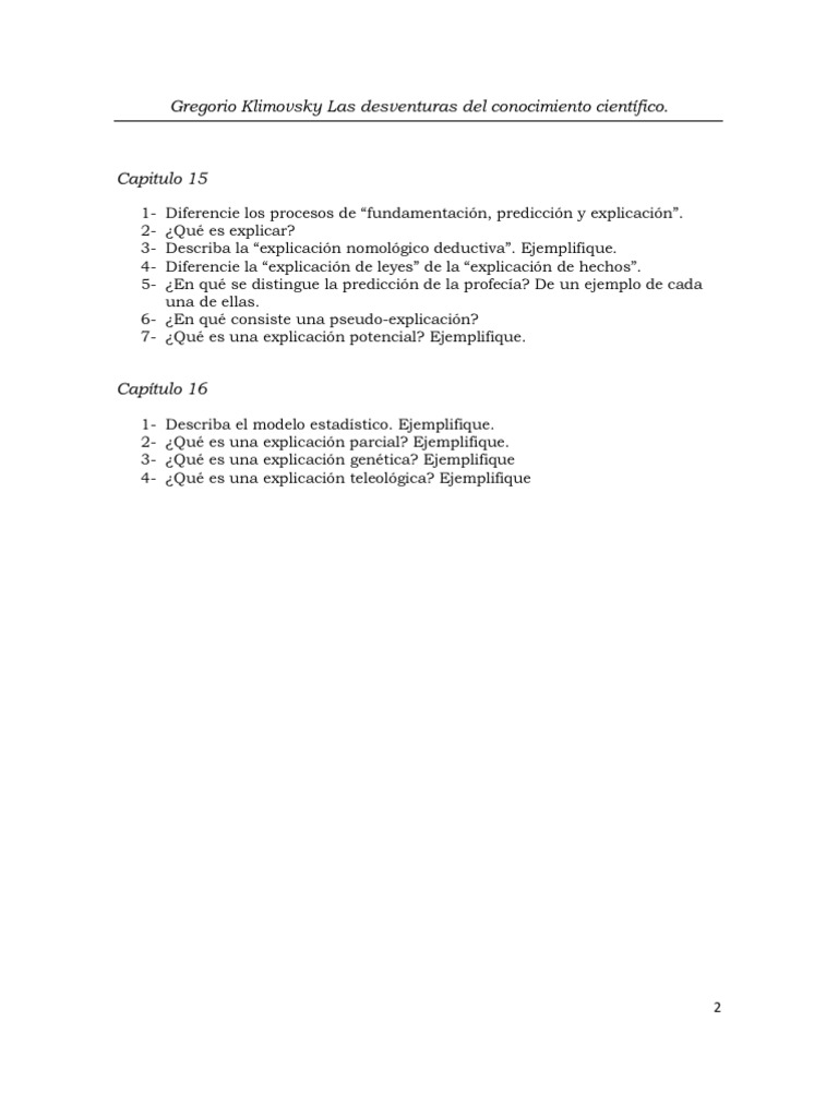 Klimovsky, Gregorio. Las Aventuras Del Conocimiento Científico | PDF | Teoría | Metafísica