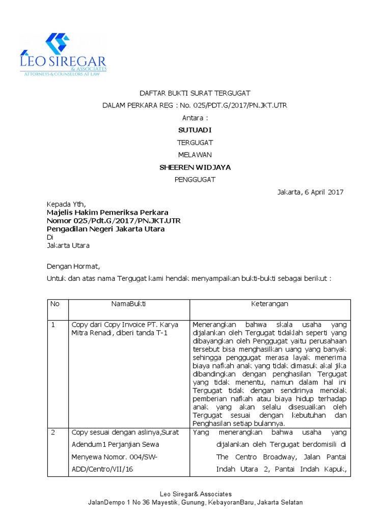 Daftar Bukti Surat | PDF