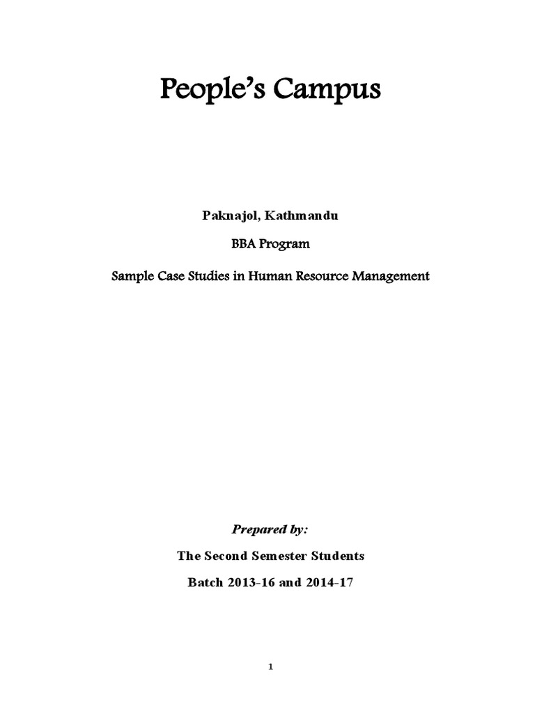 CASE STUDY Final Final 1 | PDF | Performance Appraisal | Case Study