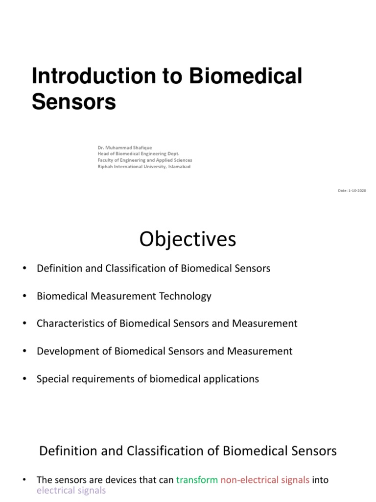 Lecture 1. Sensors and Their Characteristics | PDF | Sensor | Biosensor